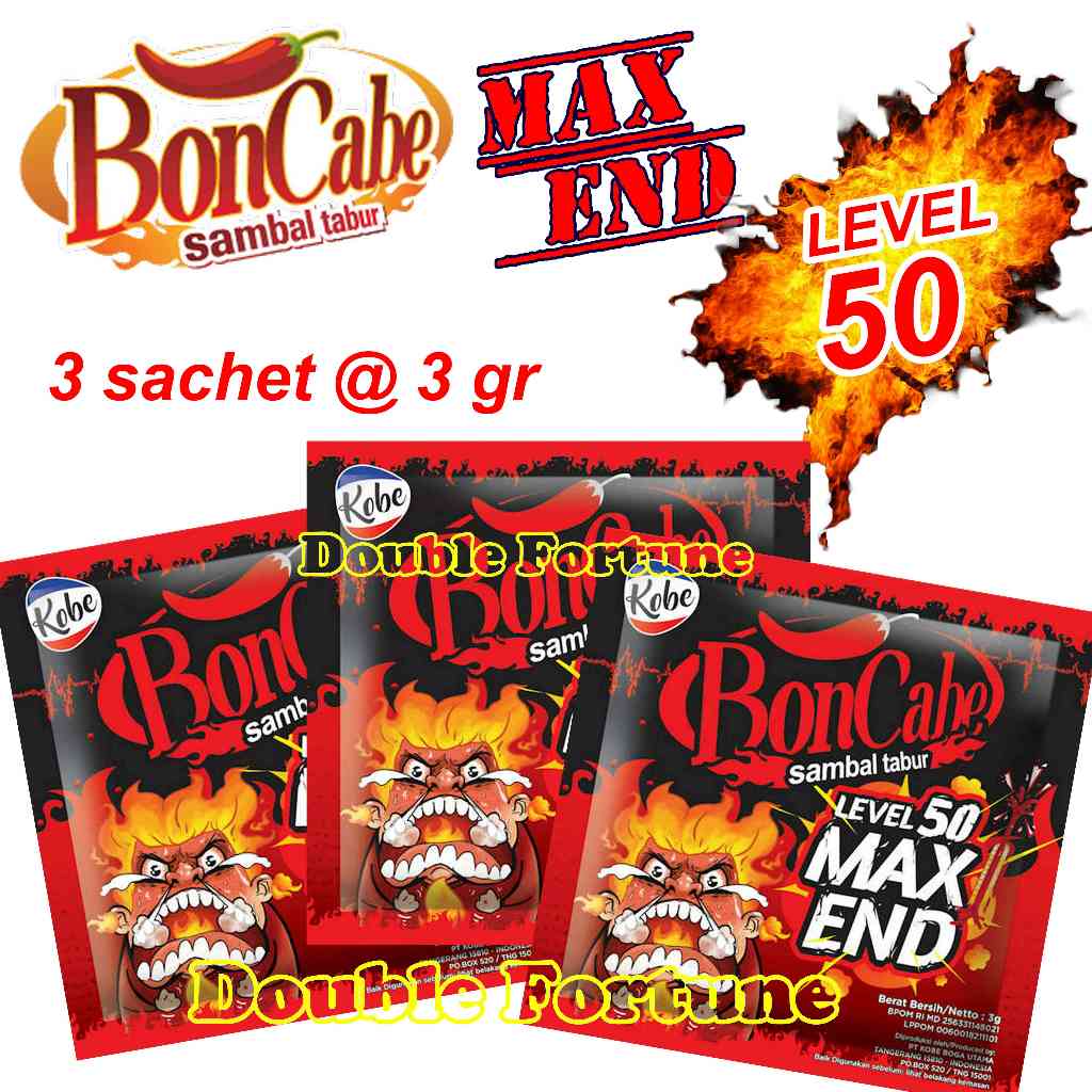 Jual BON CABE LEVEL 50 MAX END 3 x 3gr SACHET SAMBAL TABUR KOBE BonCabe ...