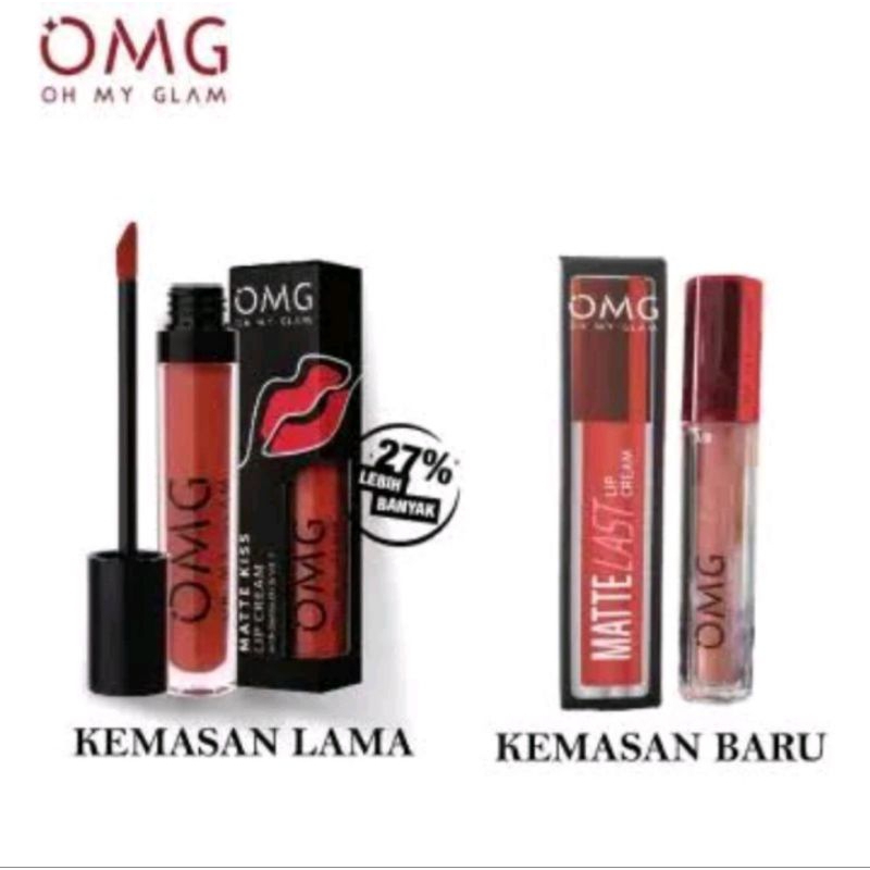 Jual OMG Oh My Glam Matte Kiss Lip Cream 3.5g Halal Original BPOM | Shopee Indonesia