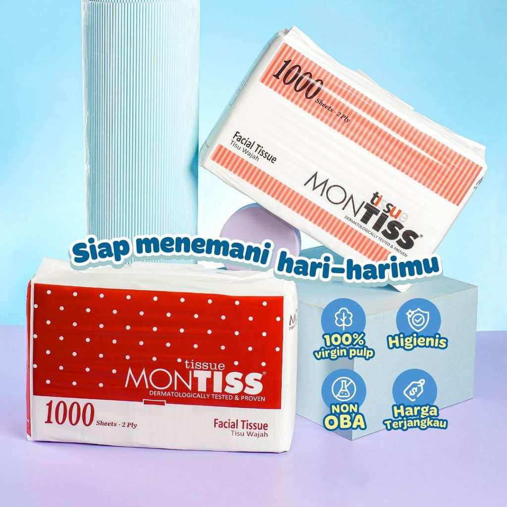 Jual Montiss Facial Tissue 1000 Sheets 2ply Tisu Kiloan | Shopee Indonesia