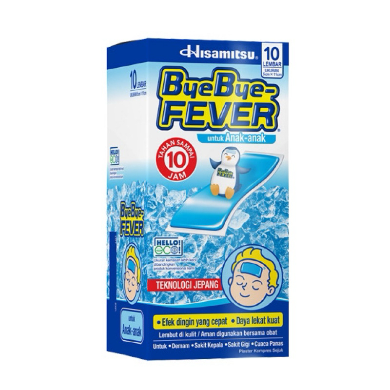 Jual Bye Bye Fever Anak - 1 Box isi 10 Lembar - Untuk Demam, Sakit Gigi ...