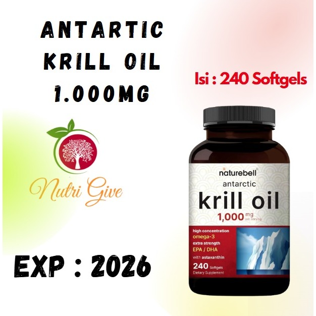 Jual Naturebell Antarctic Krill Oil 1000mg - 240 Softgels Non GMO ...
