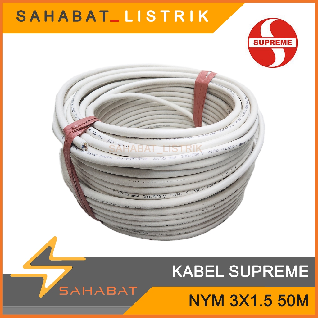 Jual KABEL LISTRIK SUPREME NYM 3X1.5 50M | Shopee Indonesia