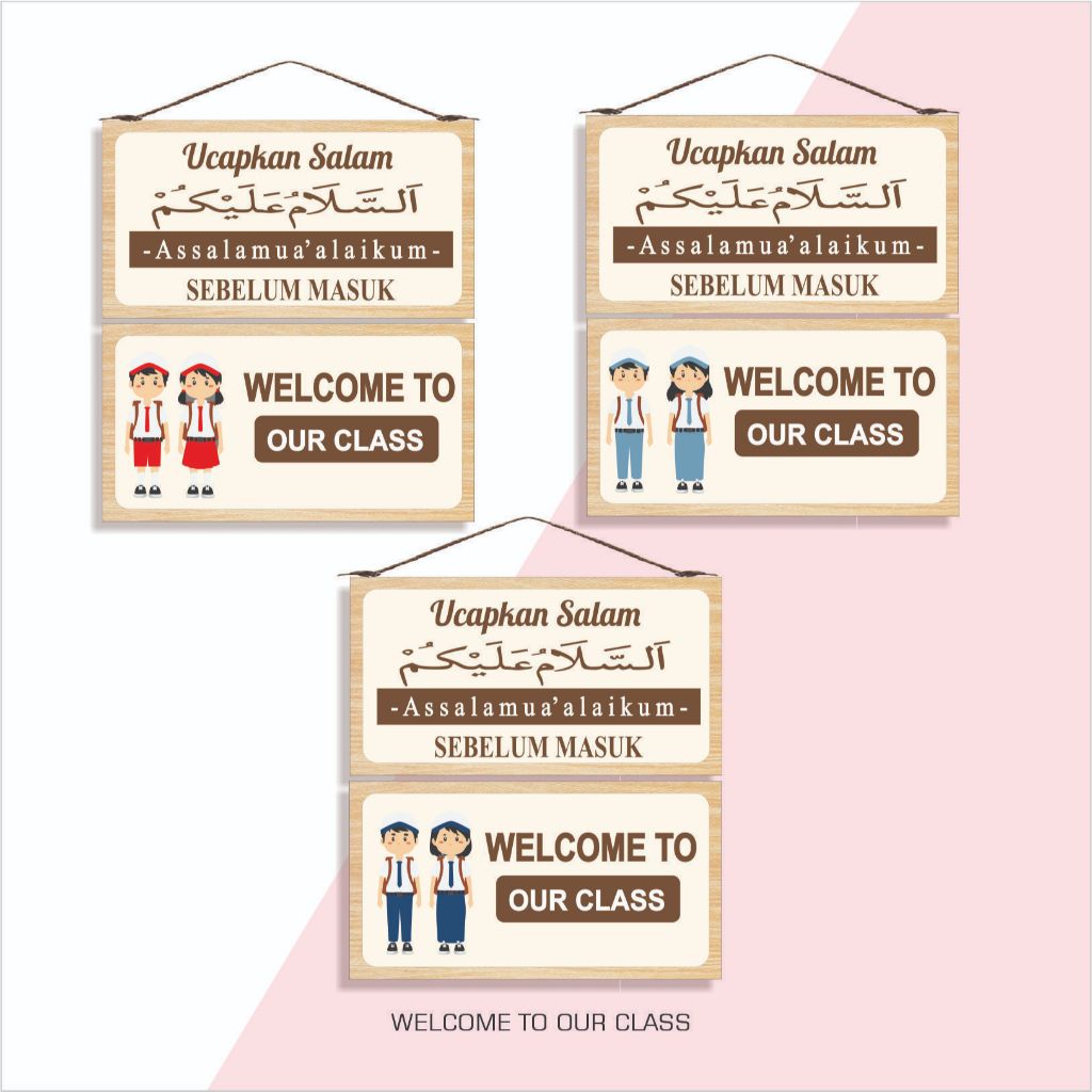 Jual Prima Shabby Craft Hiasan Pajangan Dinding Walldecor Pintu Kelas Sekolah Salam Masuk ...