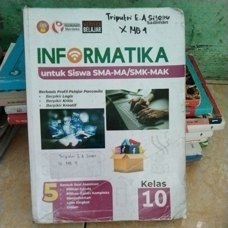 Jual BUKU INFORMATIKA UNTUK SISWA SMA/MA/SMK/MAK KELAS X/10/1 KURIKULUM MERDEKA | Shopee Indonesia