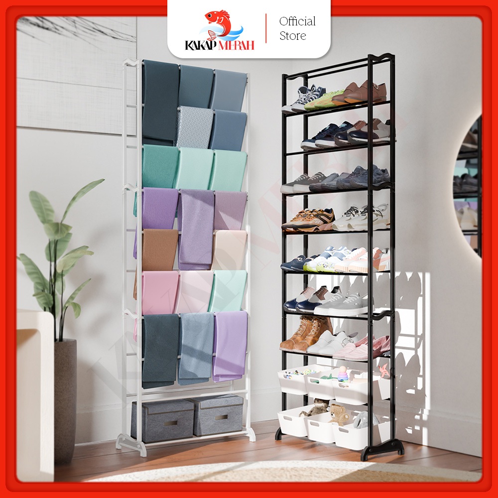 Jual Rak Sepatu Sandal 10 Tingkat Shoe Rack Organizer Rak Hijab Jilbab ...