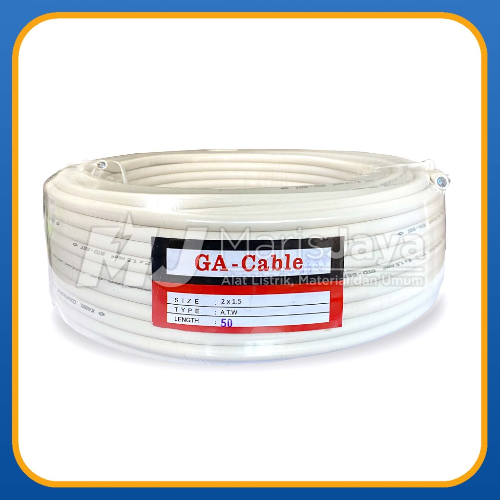Jual Kabel Listrik GA-CABLE NYM 2x1,5 2x1.5 mm 50 meter (PER ROLL ...