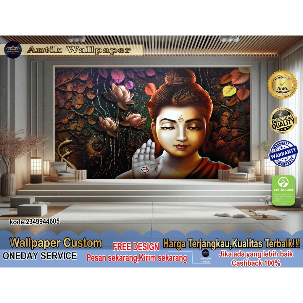 Jual Wallpaper Custom Tema Budha | Wallpaper Ruang Ibadah | Wallpaper ...