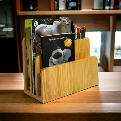 Jual Tempat buku/tempat majalah/tempat buku minimalis serbaguna/wooden ...