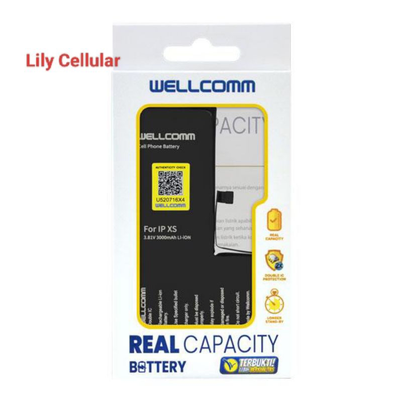 Jual Battery Baterai IP XS Wellcomm Double IC 3000 mAh | Shopee Indonesia