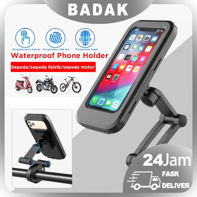 Jual hp holder hp motor waterproof phone holder motor sepeda phone holder tempat hp di motor ...