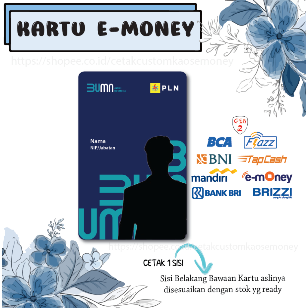 Jual KARTU EMONEY ETOLL ID CARD NEW PLN ID CARD KARTU IDENTITAS EMONEY ...