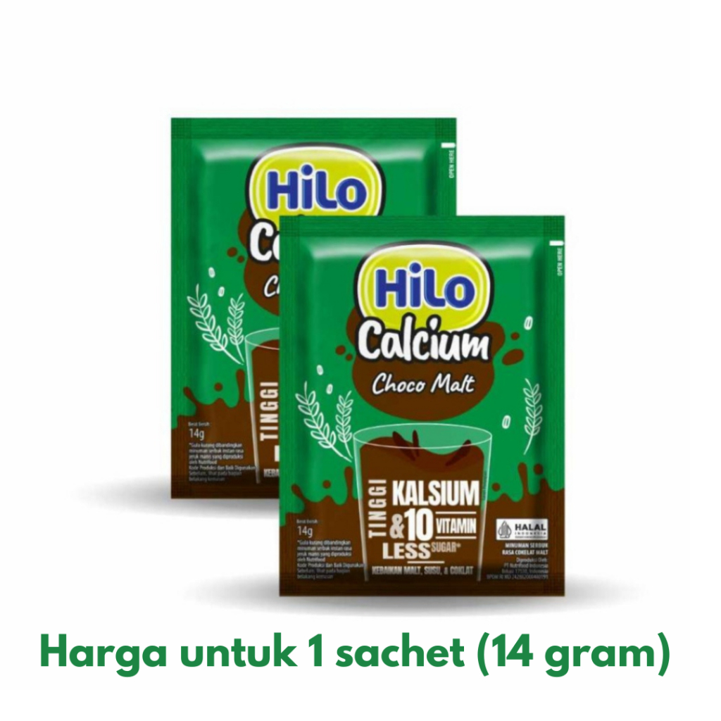 Jual 1 Renceng Hilo Calcium Choco Malt Isi 10 Sachet x 14 Gr | Shopee Indonesia