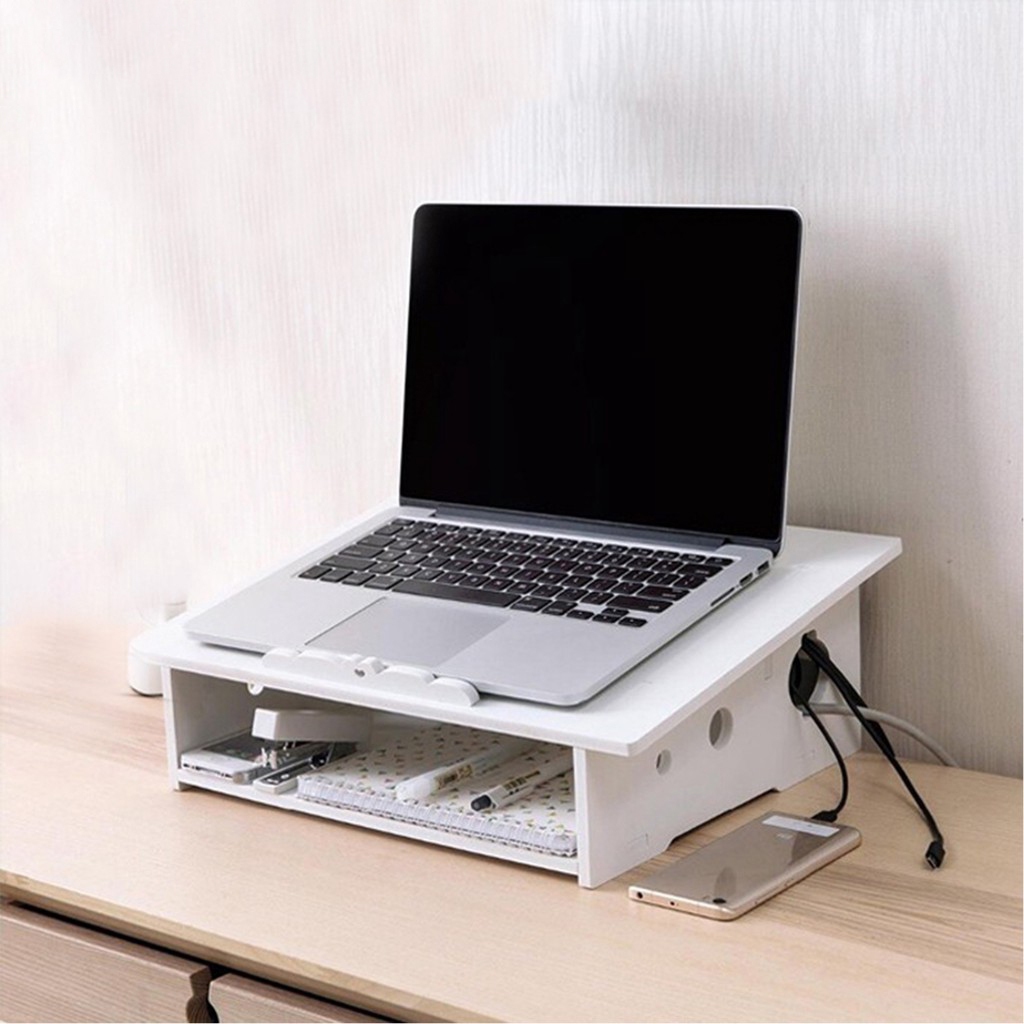 Jual Rak Meja Laptop Portable Minimalis Tatakan Kayu WPC Anti Air ...