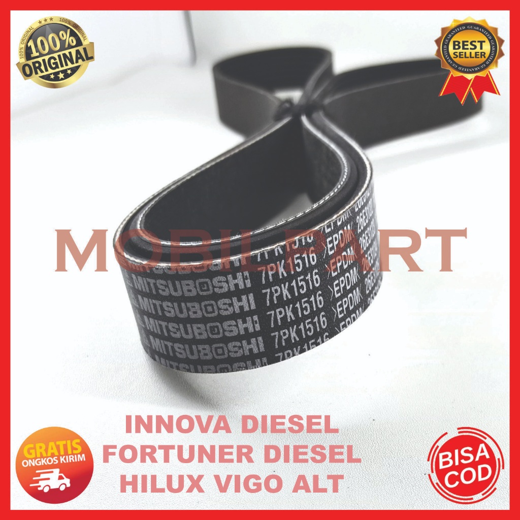 Jual FAN BELT 7PK1516 MITSUBOSHI FAN BELT INNOVA DIESAL FORTUNER DIESEL ...