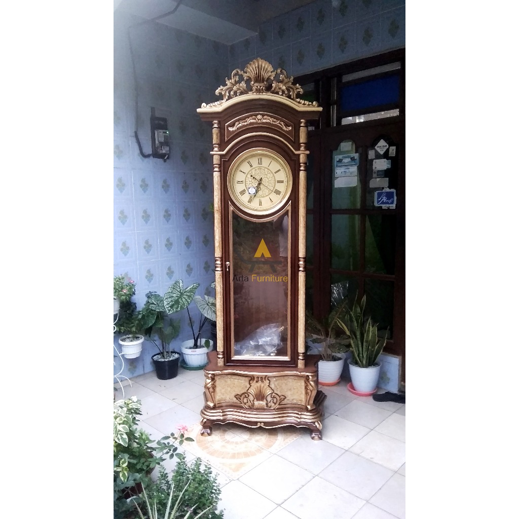 Jual Lemari jam hias motif kerang kayu jati jepara | Shopee Indonesia