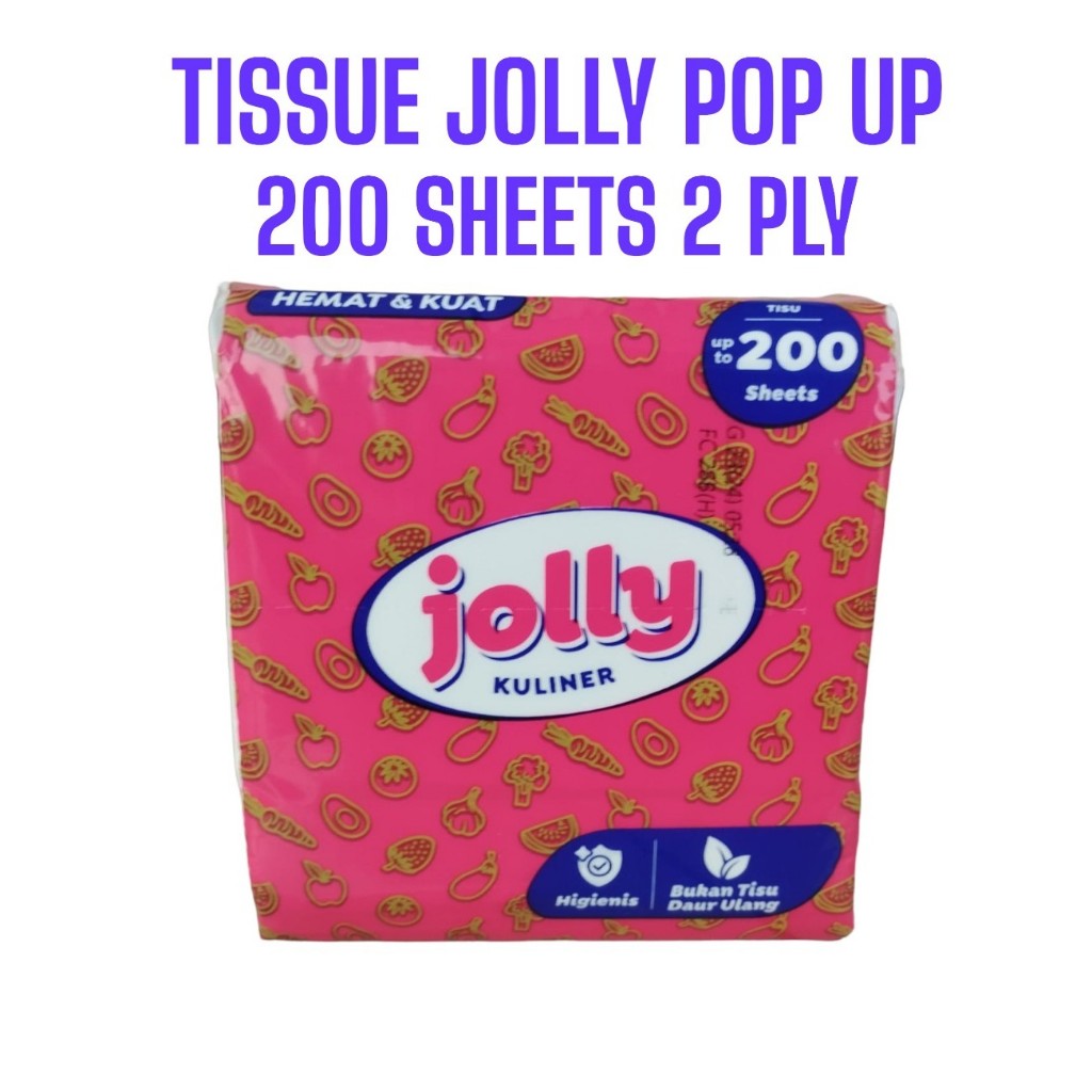Jual JOLLY Pop Up Facial Tissue 160 Sheets 2 Ply Tisu Wajah Tisue Makan ...