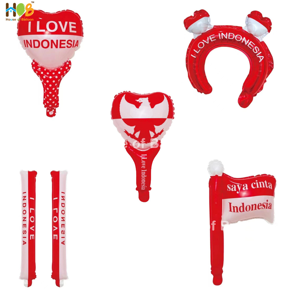 Jual I LOVE INDONESIA / BALON Bando / Balon foil pentungan / Balon HUT ...