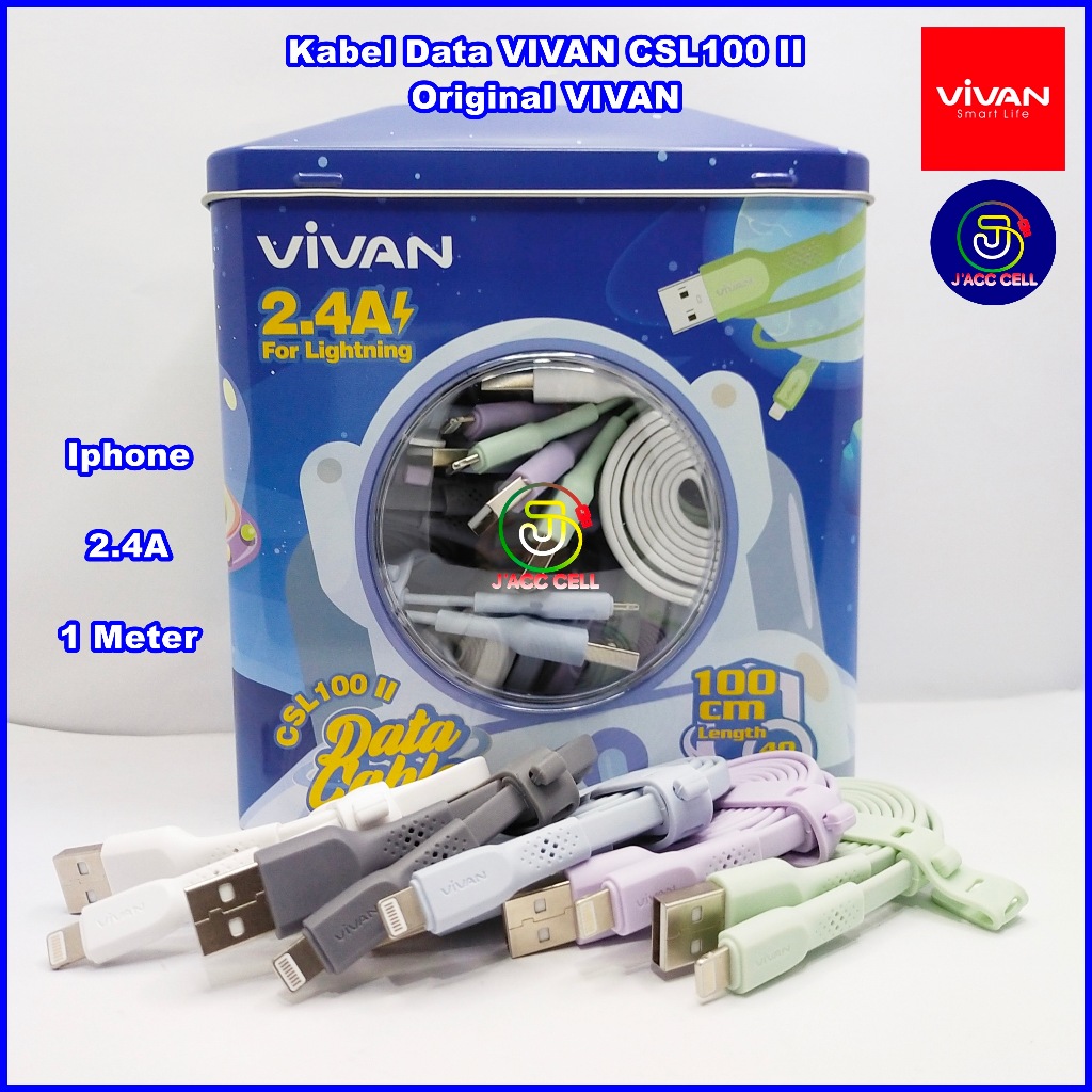 Jual Kabel Data Vivan CSL100 II / CSL100B Iphone Lightning Data Cable 2 ...