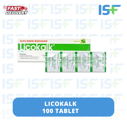 Jual ⭐ISF⭐LICOKALK 100'S TABLET BERLICO KALSIUM VITAMIN TULANG | Shopee ...
