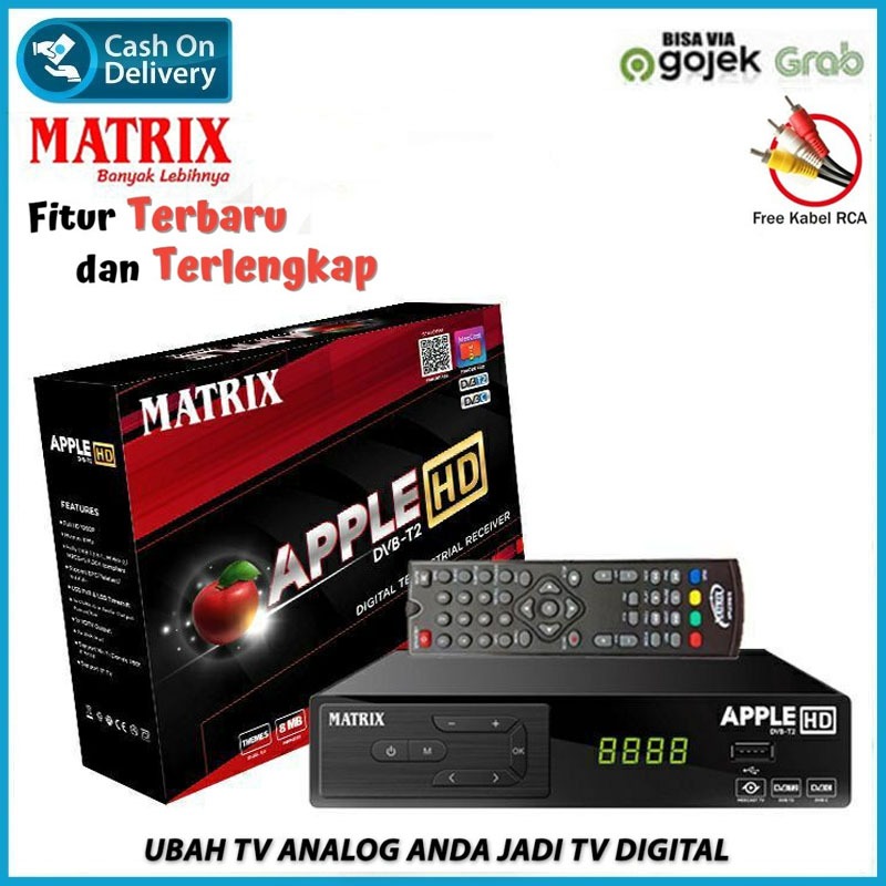 Jual Set Top Box Matrix Apple Merah Digital Antena UHF DVB T2 TV HD ...