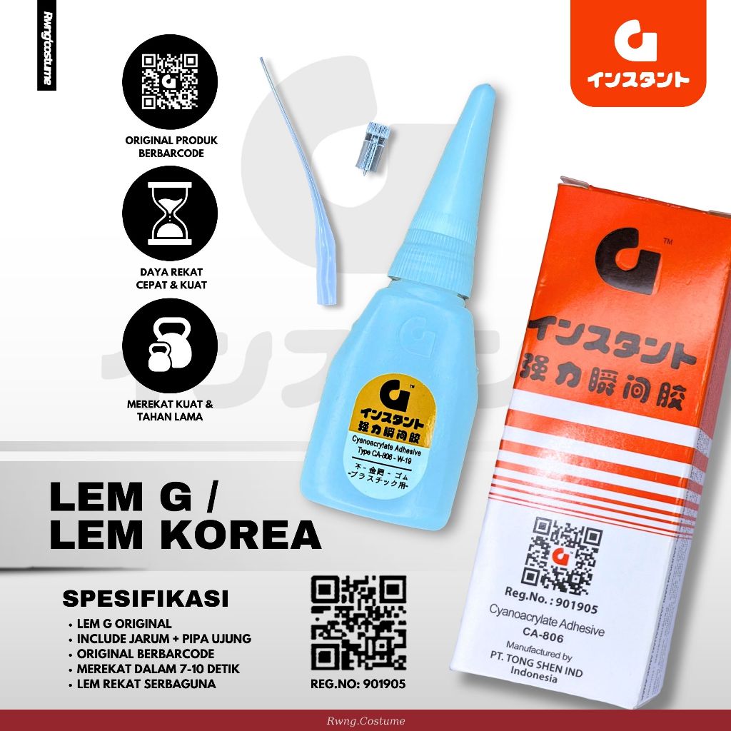 Jual Lem Korea G Original 1 Dus (50pcs) / Lem G Super Rekat Original ...