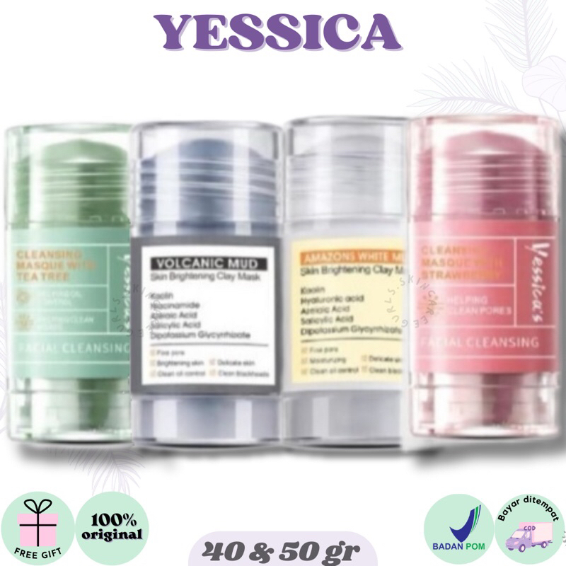 Jual Yessica Claymask Stick ( Tea Tree / Volcano / Amazone / Strawberry ...