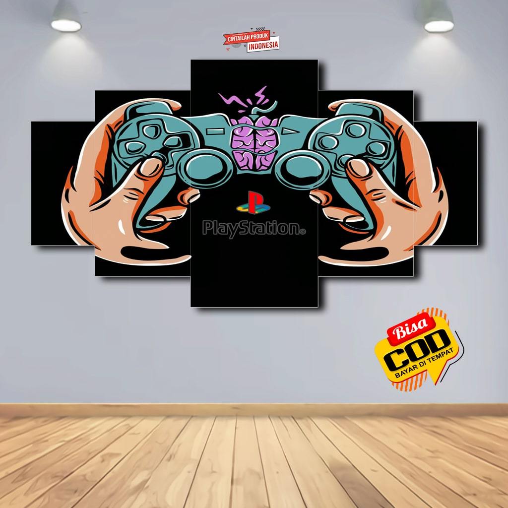Jual MOSENJA-HIASAN DINDING GAMING ZONE POSTER KAYU COMBO 5 WALL DECOR ...