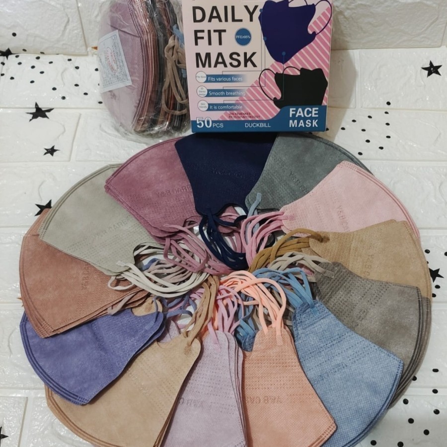 Jual (ORIGINAL) MASKER DUCKBILL MIX WARNA YNB ISI 50 | Shopee Indonesia