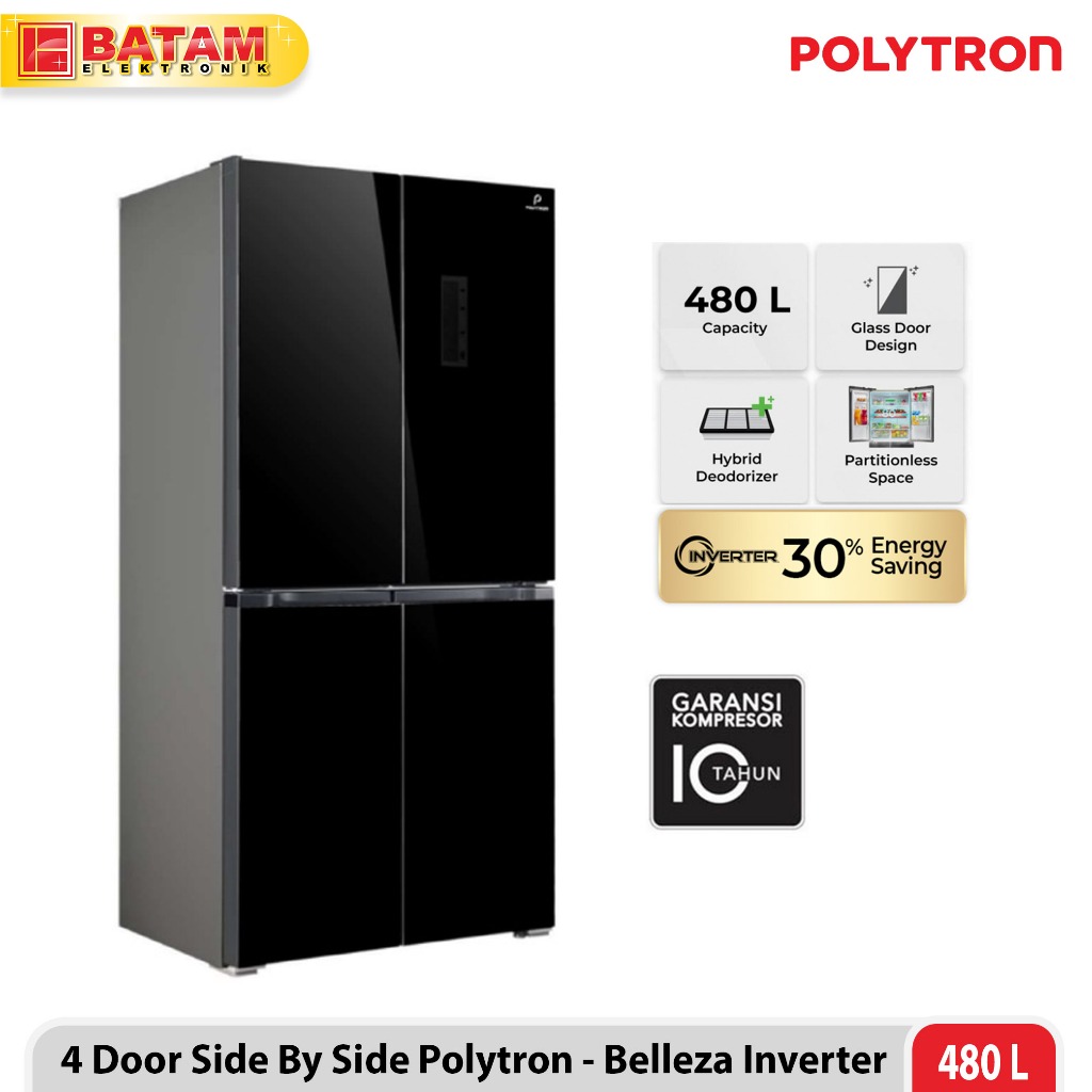 Jual POLYTRON Kulkas New Belleza Inverter 4 Pintu Side by side - PRS ...