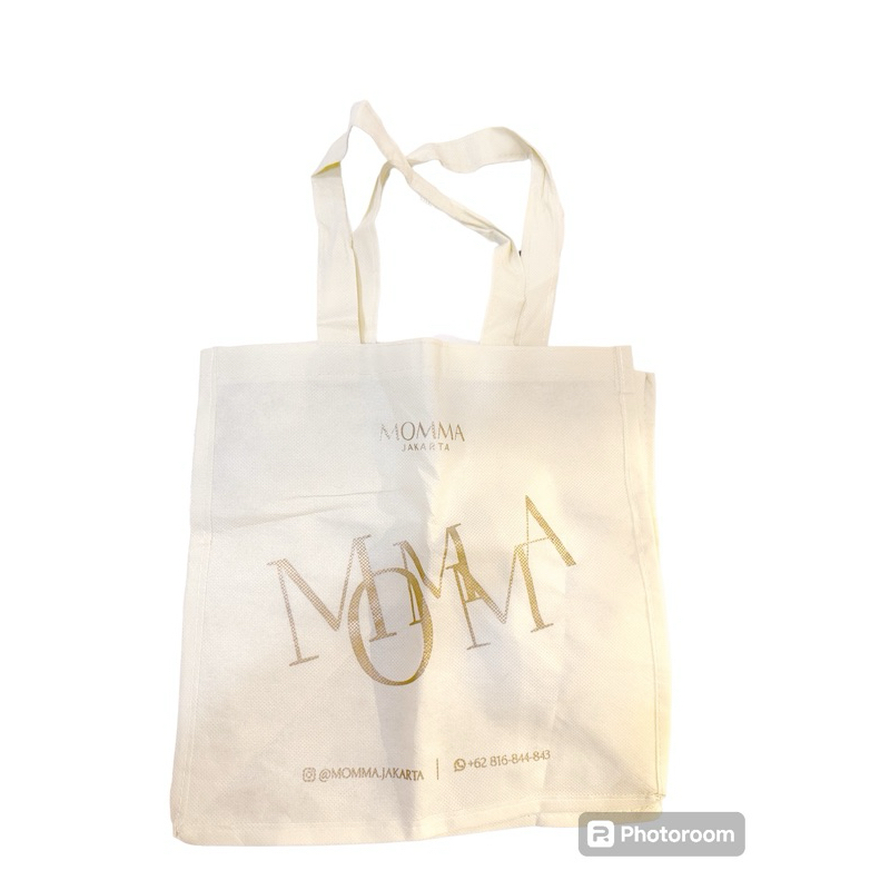 Jual SpundBond / Tas Bahan Kain Authentic Tote bag Paper bag warna nude ...