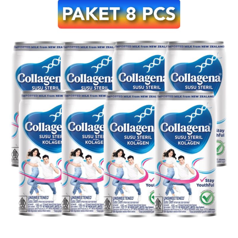 Jual Collagena Susu Steril Dengan Kolagen 189 ml x 8 | Shopee Indonesia