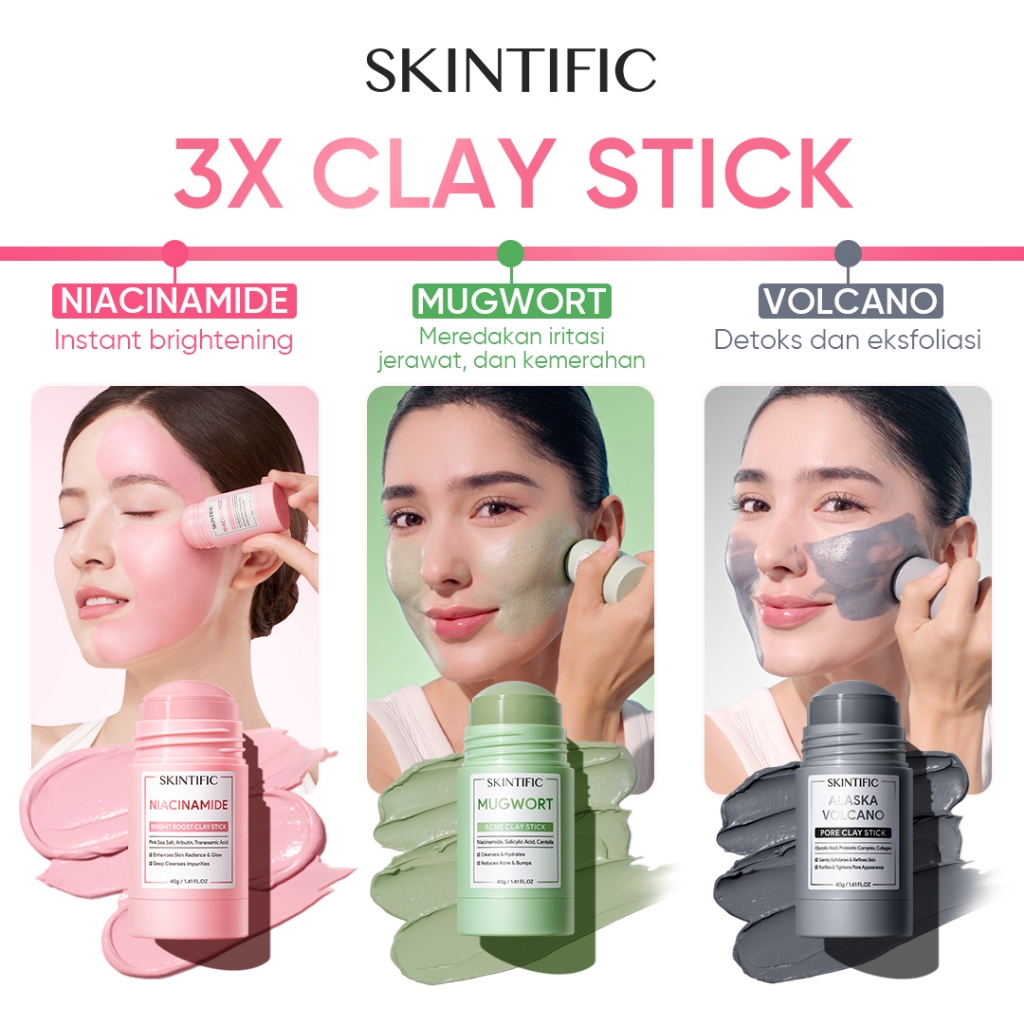 Jual [OFFICIAL READY STOCK] SKINTIFIC - Niacinamide Bright Boost Clay ...