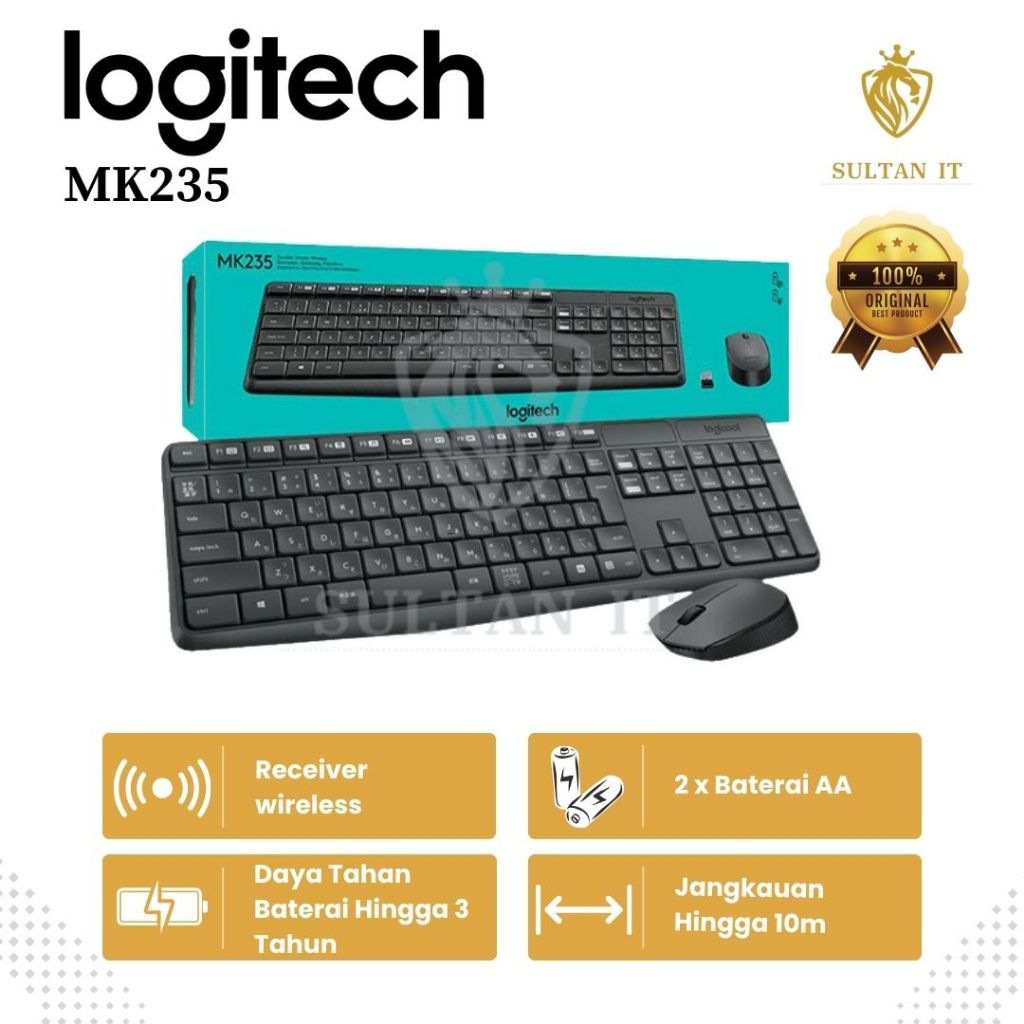Jual Logitech MK235 Combo Wireless Keyboard dan Mouse Original | Shopee Indonesia