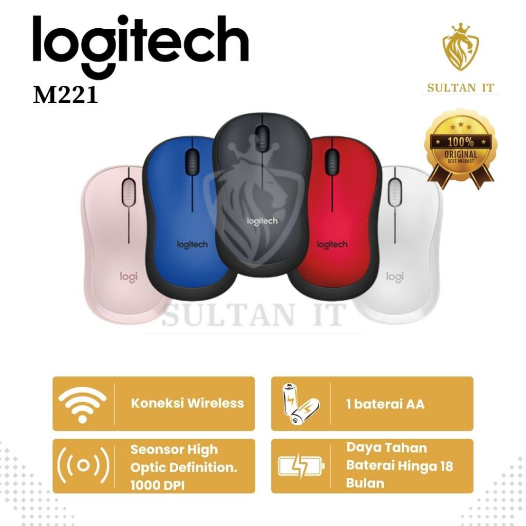 Jual Mouse Wireless Logitech M221 Silent Original | Shopee Indonesia