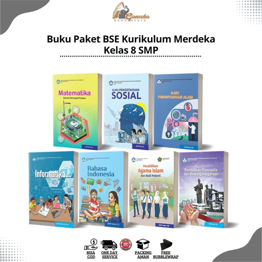Jual Buku Paket SMP Kurikulum Merdeka Untuk Kelas 8 SMP Buku BSE (Buku ...