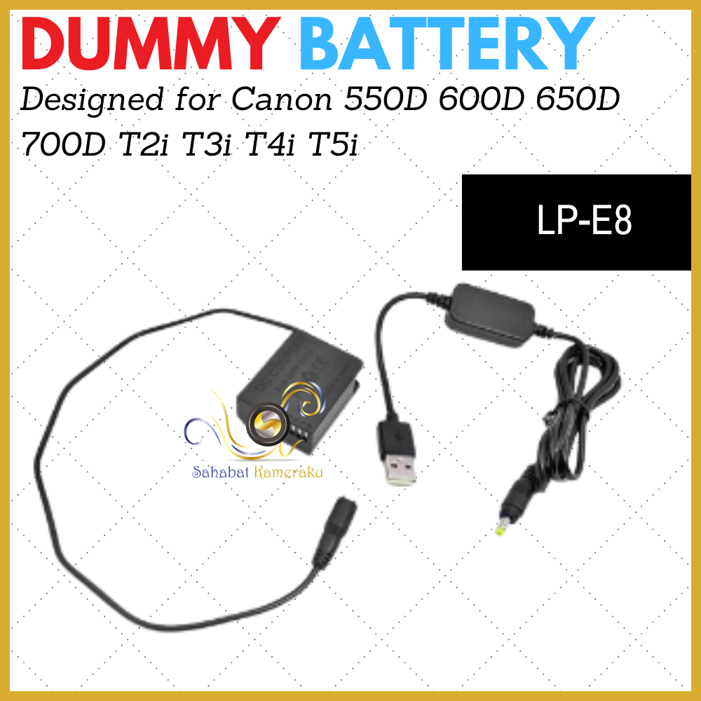 Jual LP-E8 USB Dummy Battery Canon EOS 550D 600D 650D 700D T2i T3i T4i ...