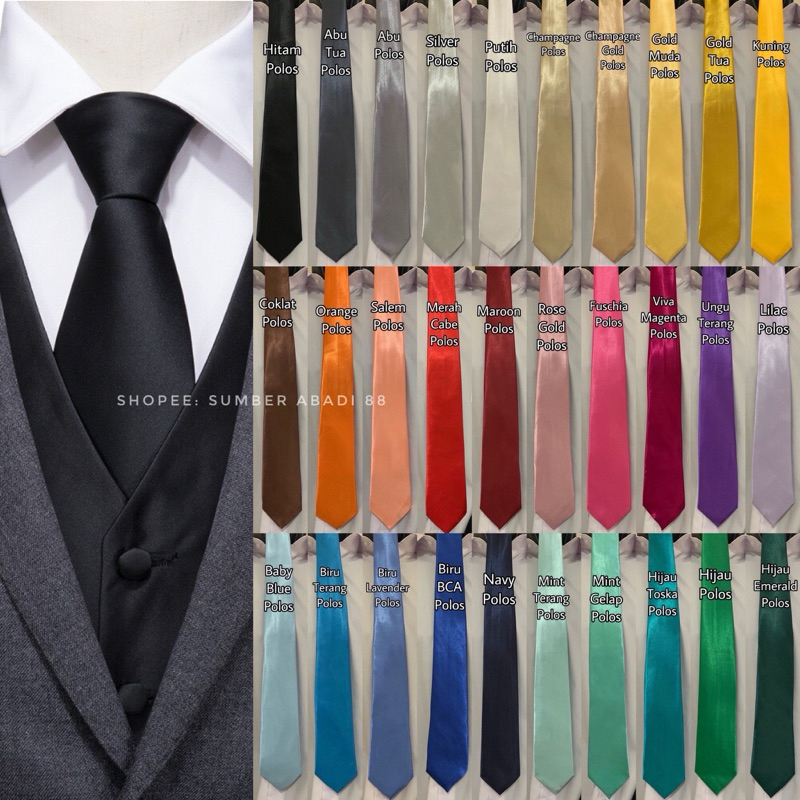 Jual Dasi Pria Ikat Manual Panjang Dewasa Polos Satin Premium Lebar ...