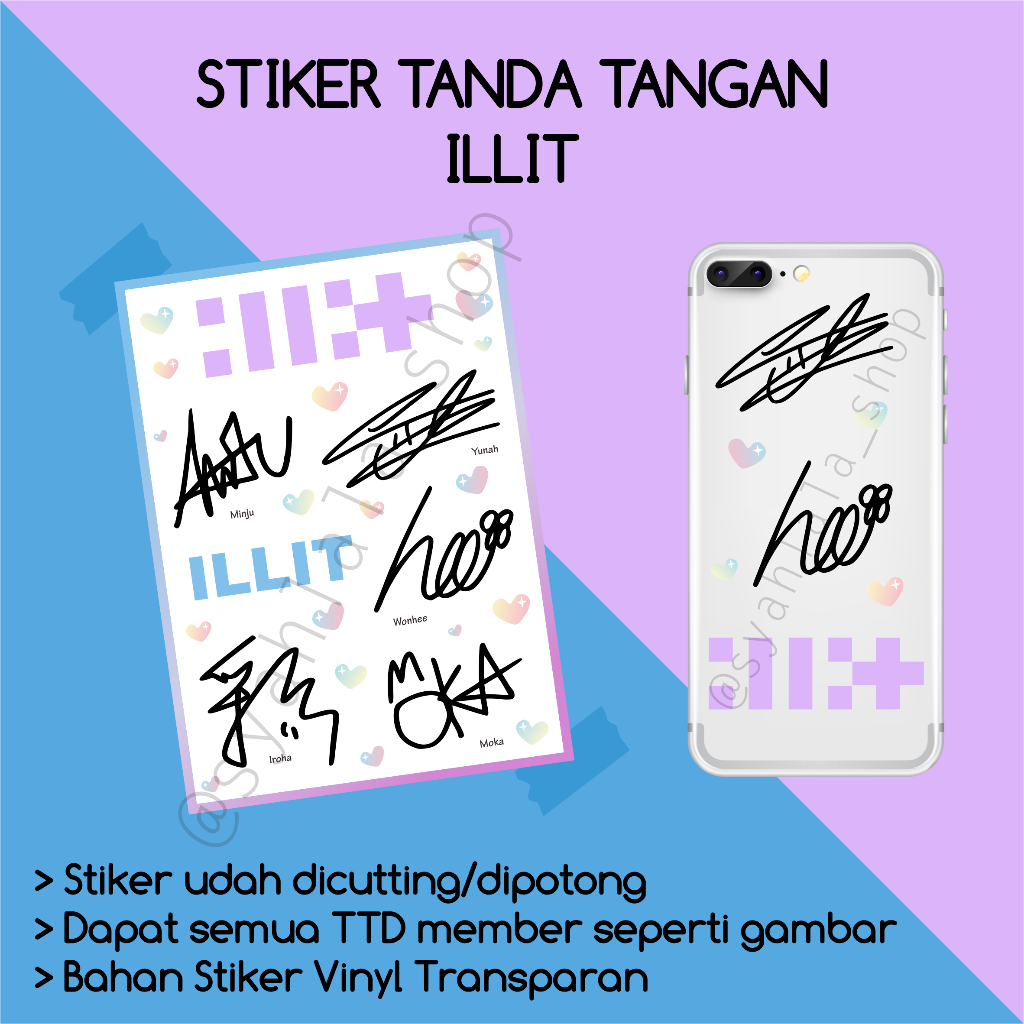 Jual STIKER TANDA TANGAN ILLIT | Shopee Indonesia