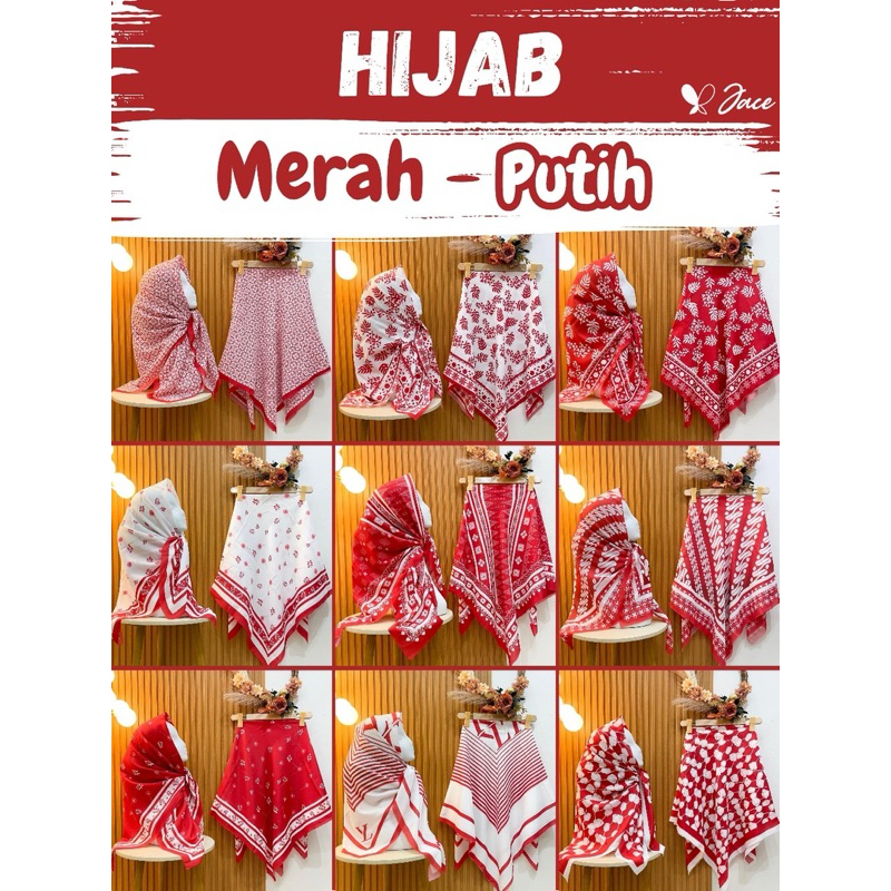 Jual Hijab Bendera Hijab Kemerdekaan Jilbab Segiempat Merah Putih ...
