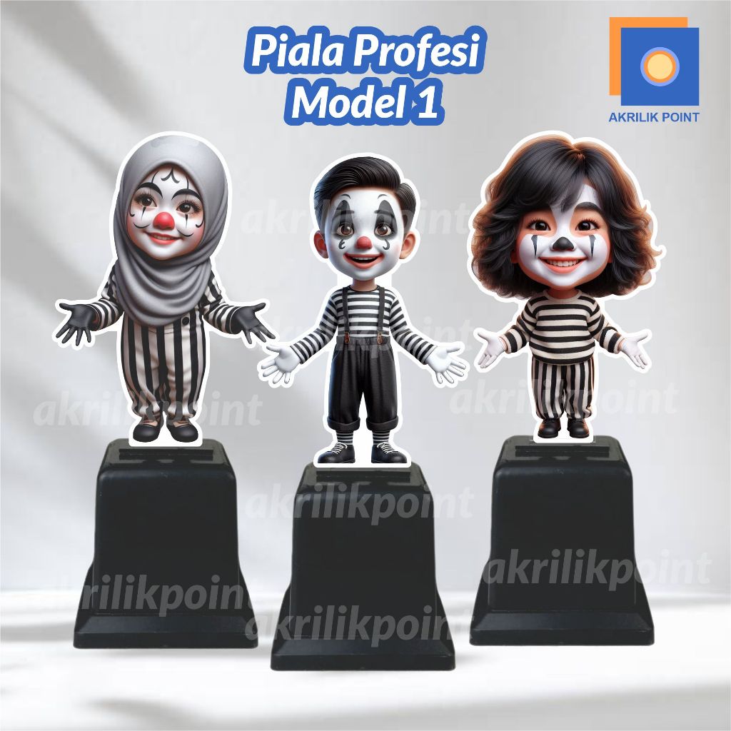 Jual PIALA AKRILIK PROFESI PANTOMIM ANAK Model 1 | Piala Lomba Pantomim ...