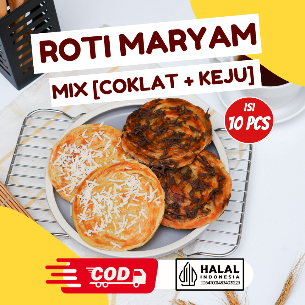 Jual Roti Maryam MIX (Coklat + Keju) isi 10, Roti Cane, Roti Canai ...