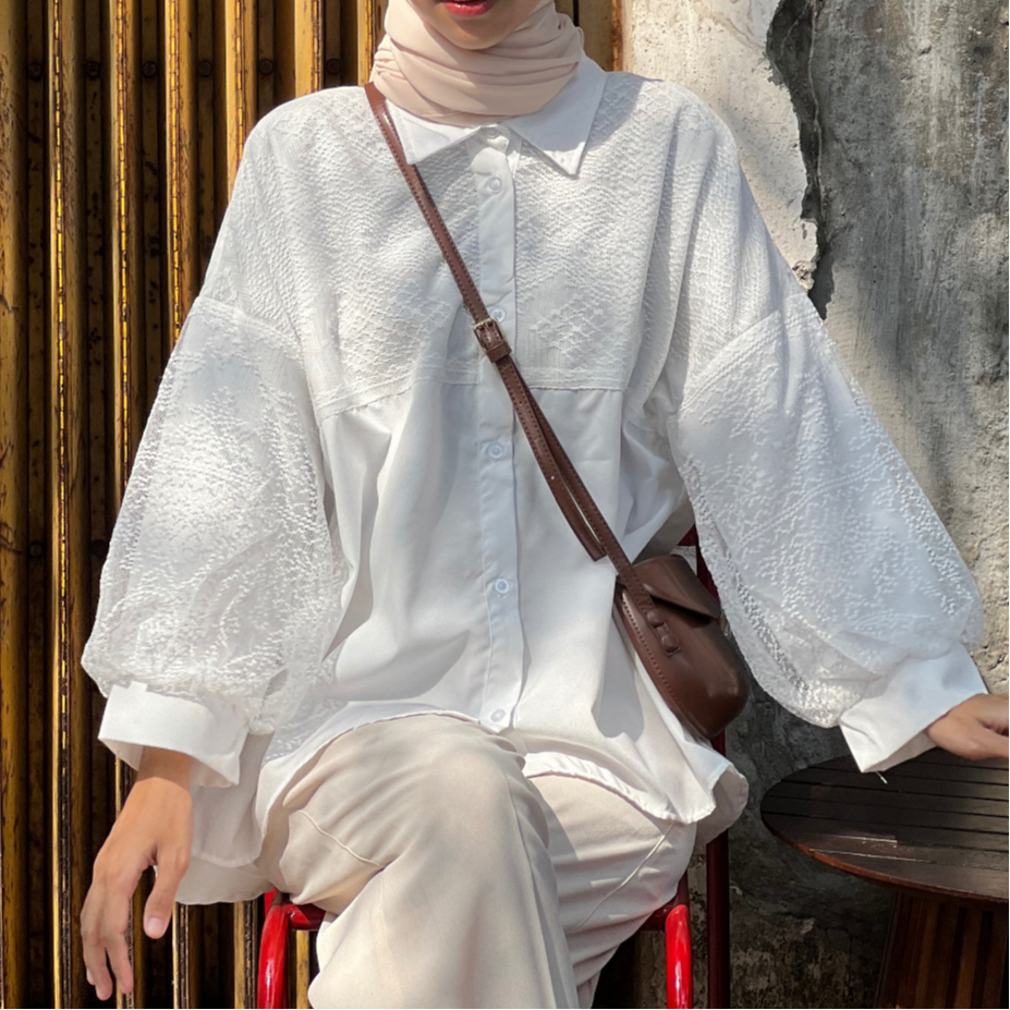 Jual Fukutani Vintage Lace Shirt // Atasan Renda Wanita | Shopee Indonesia