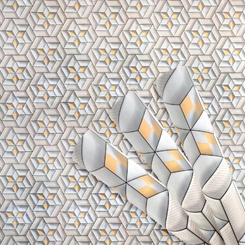 Jual Wallpaper Sticker Dinding Cakra 3D Putih Abu Dekorasi Dinding ...