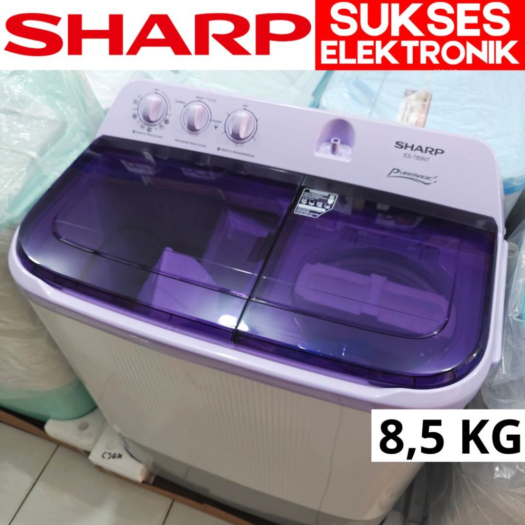 Jual MESIN CUCI 2 TABUNG SHARP 8,5 KG PUREMAGIC 2 ES-T85NT / WASH MACHINE 8 KG 8KILO KILO ES 85 ...