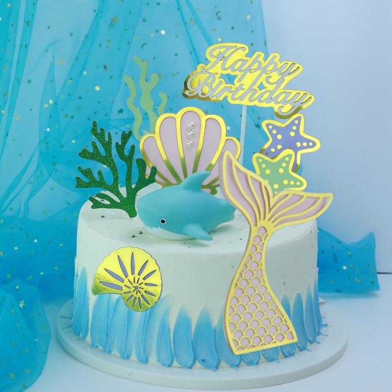 Jual Topper Cake Aneka Hiasan Laut Isi 8 / Dekorasi Ikan Hiu / Kerang ...