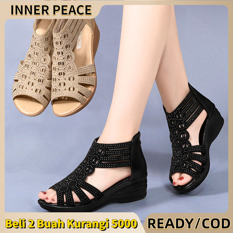 Jual [READY!COD]Sepatu Wanita Sandal Wedges Sandal wanita Dengan Tumit ...