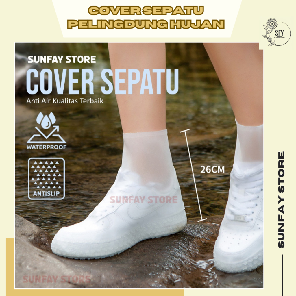 Jual SUNFAY COVER SEPATU PELINDUNG HUJAN / WATERPROOF SHOE COVER ...