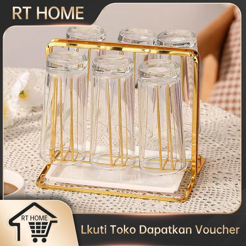 Jual RT HOME Gantung Rak Cangkir Stainless Steel Minimalis Rak Gelas ...