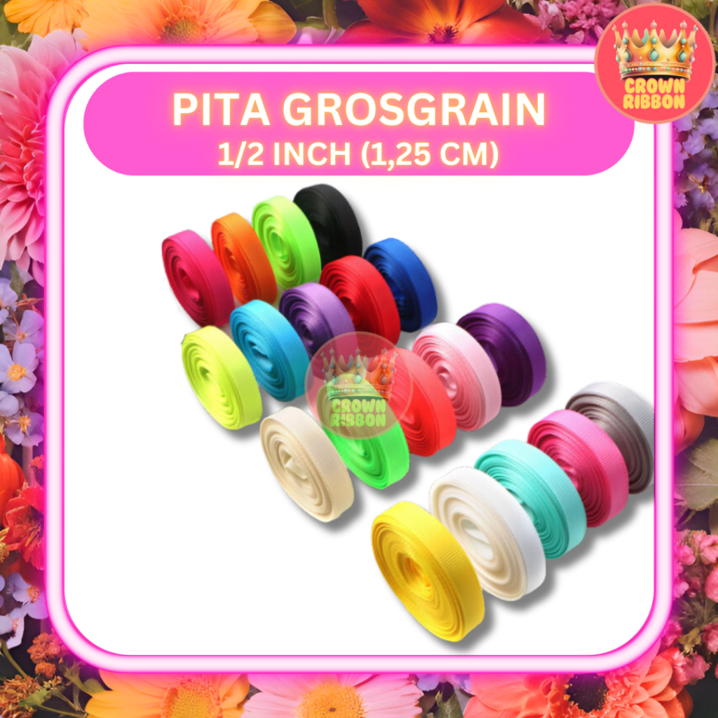 Jual Pita Grosgrain 1/2 inch (1,2 cm) grossgrain | Shopee Indonesia