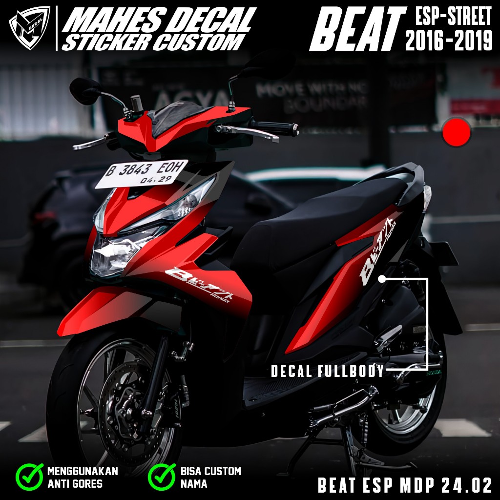 Jual Decal Sticker Variasi Beat ESP STREET 2016 2017 2018 2019 Full ...
